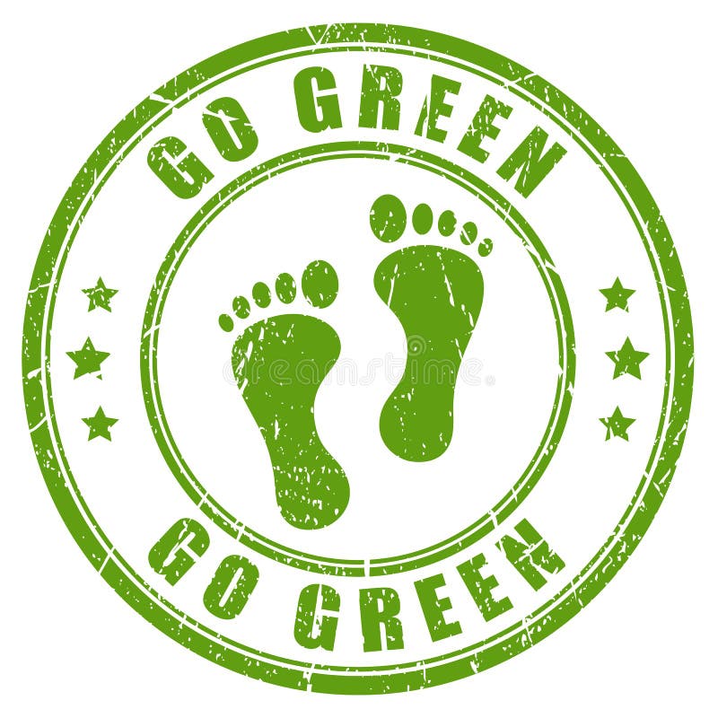 Go Green Rubber Vector Stamp Stock Vector - Illustration of background ...