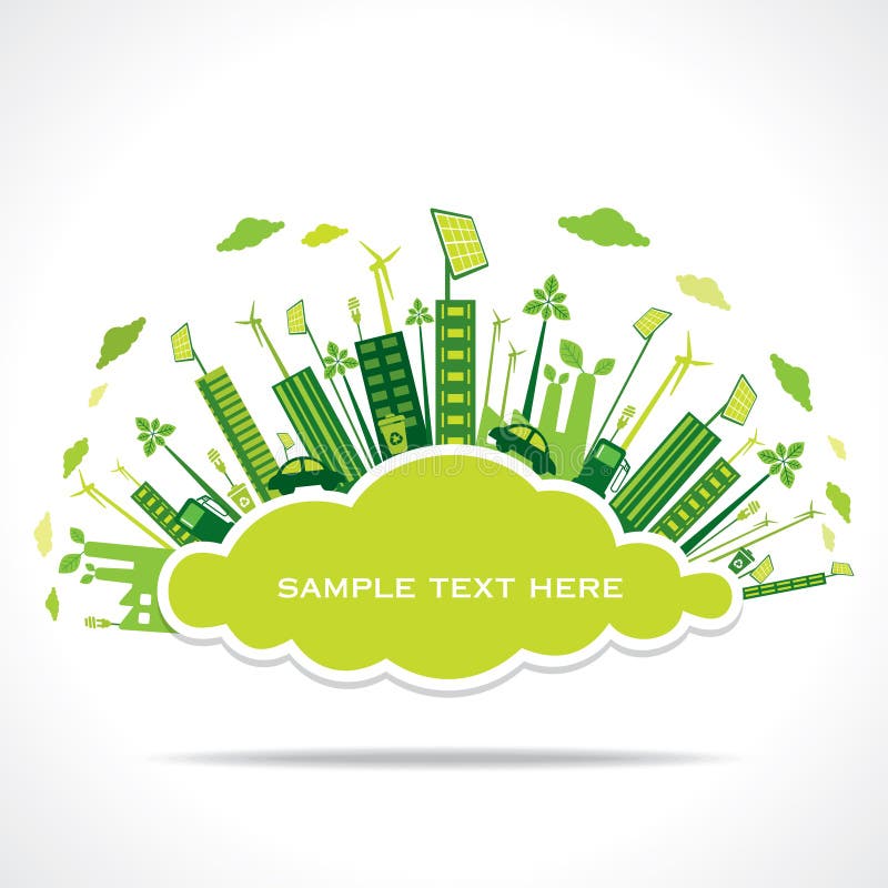 Go Green or Save Earth with Cloud Shape Concept Stock Vector ...