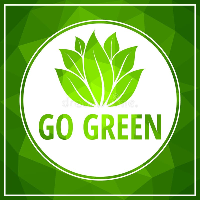 Go Green Symbol, Green Low Poly Vector Stock Vector - Illustration of ...