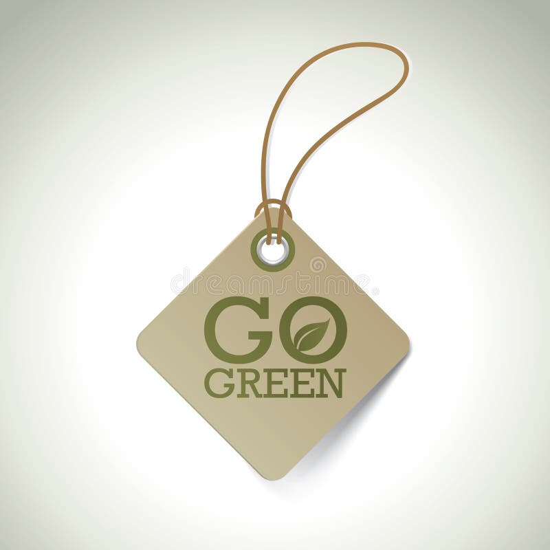Go Green Tag Design. Vector Illustration Decorative Design Stock Vector ...