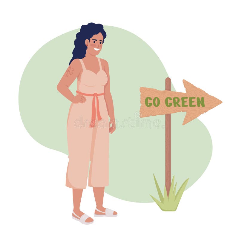 Go Green Thinking 2D Vector Isolated Illustration Stock Vector ...