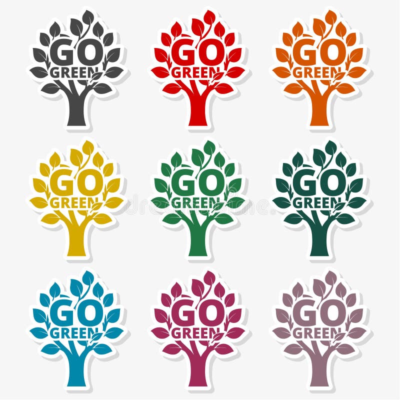 Go green tree stock vector. Illustration of growth, biology - 159428586