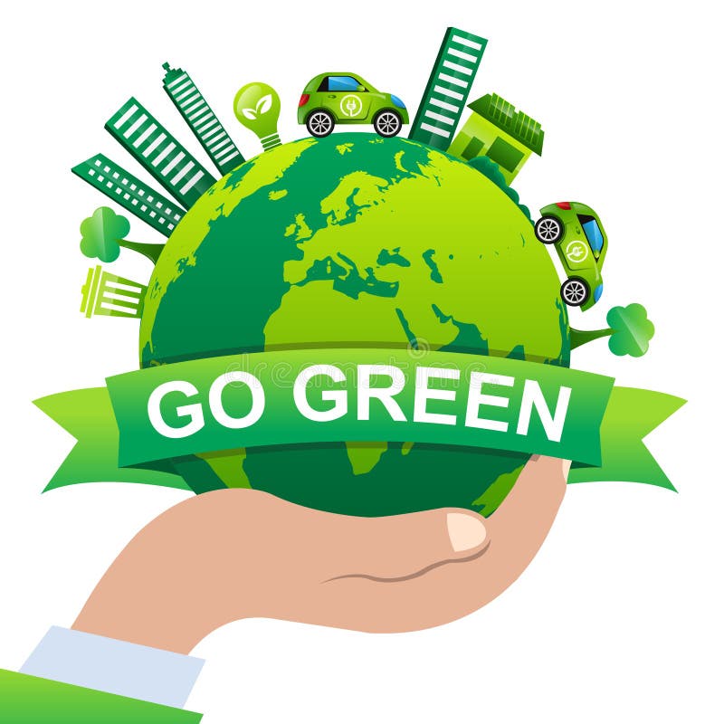 Go Green Vector Art Illustration Stock Illustration - Illustration of ...