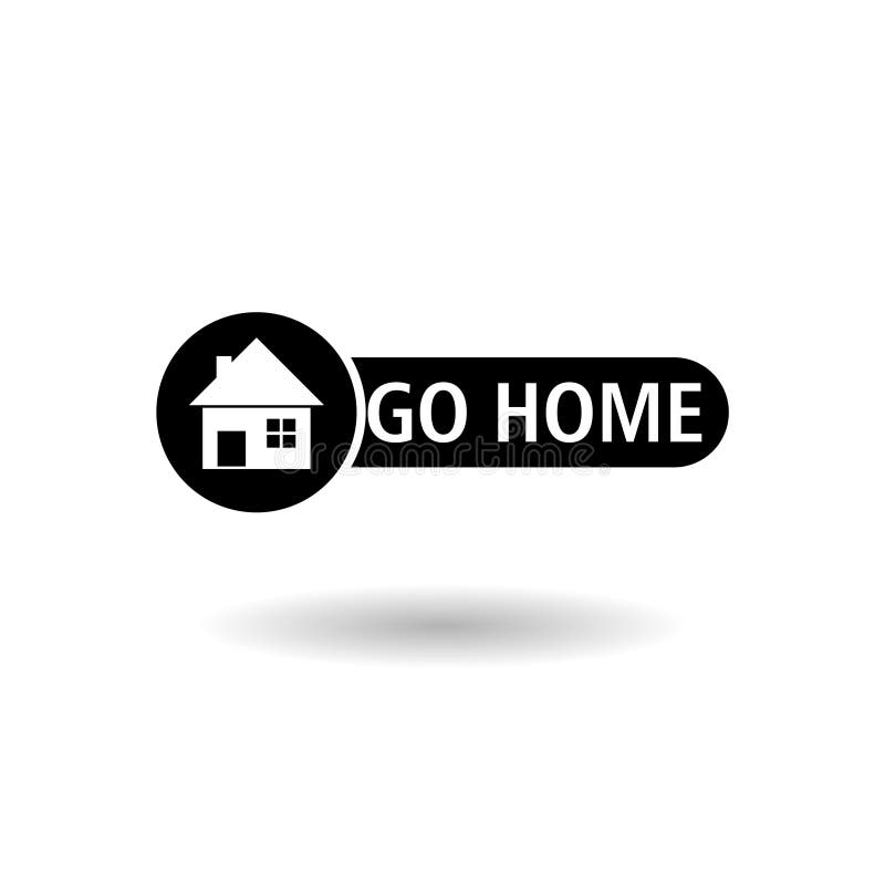 Go Home Button Icon Logo with Shadow Stock Vector - Illustration of ...