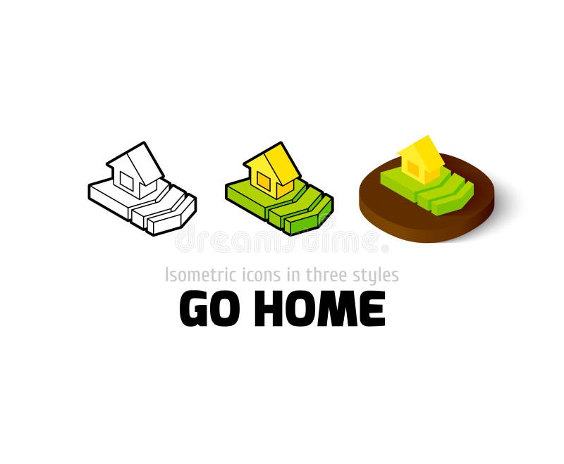 Go Home Icon in Different Style Stock Vector - Illustration of element ...