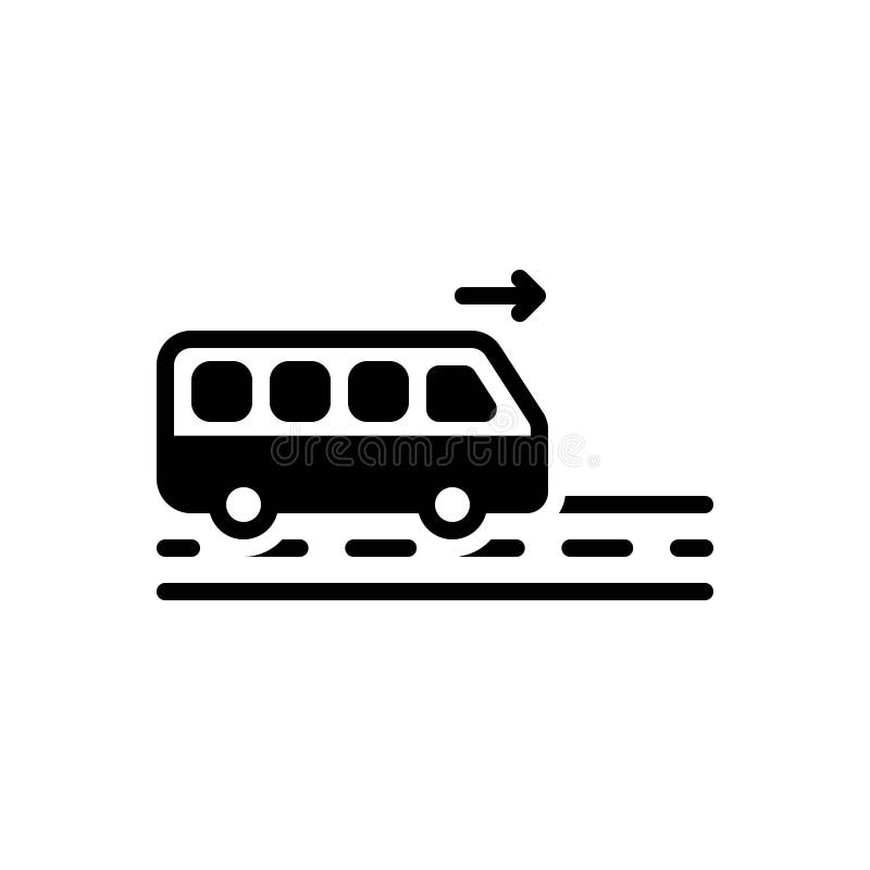 Black Solid Icon for Go, Bus and Street Stock Vector - Illustration of ...