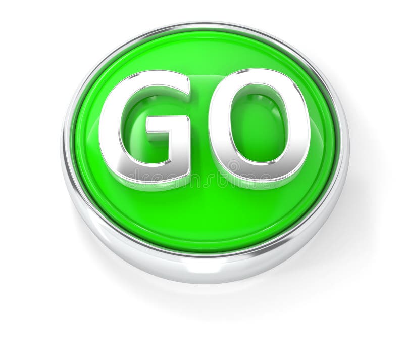 Green Go Button or Icon stock illustration. Illustration of white ...