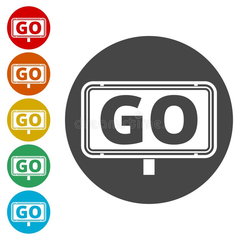 Go icon, Go sign stock vector. Illustration of move - 108525916