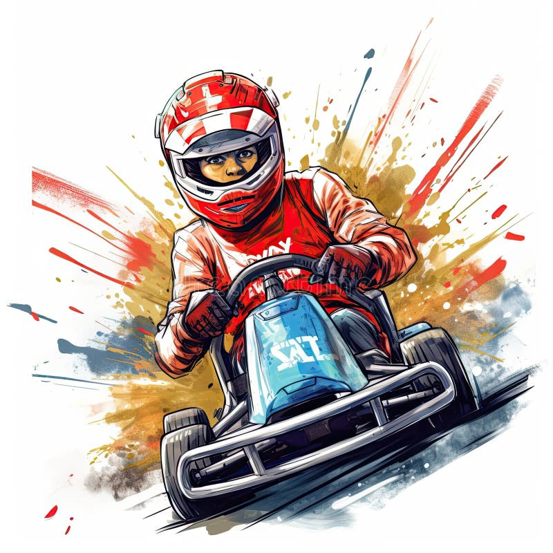 Go Kart Racing Illustration - Made with Generative AI Tools Stock ...