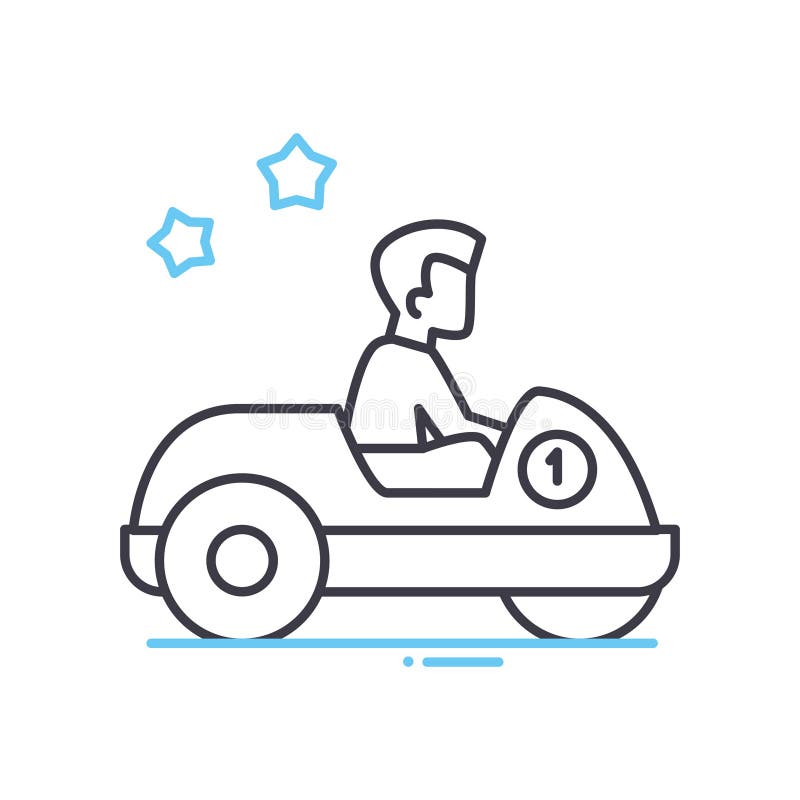Go Kart Racing Line Icon, Outline Symbol, Vector Illustration, Concept ... Go Kart Racing Line Icon, Outline Symbol, Vector Illustration, Concept ...