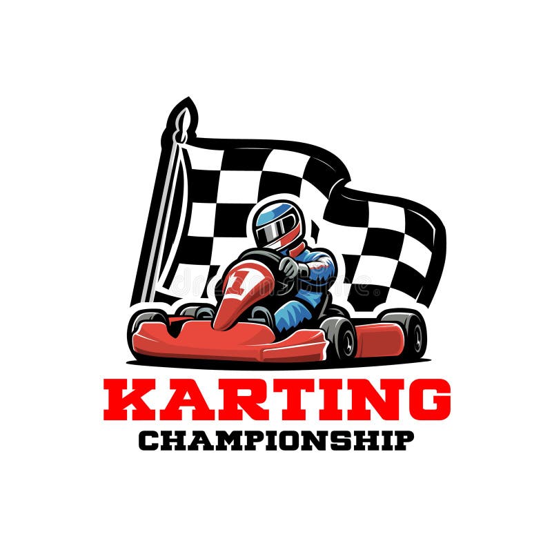Go Kart Racing Logo Vector Isolated. Ready Made Karting Logo Design ...