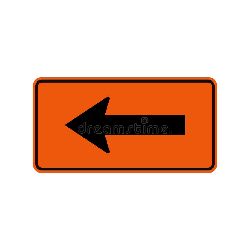 Go Left By The Arrows Road Symbol Sign Isolate On White Background ...