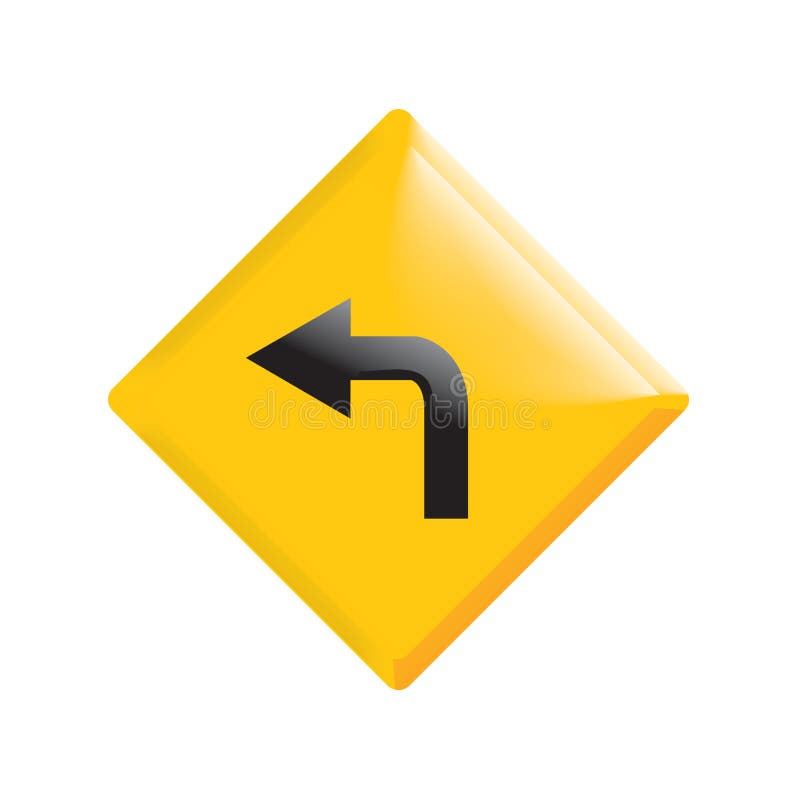 Go Left Road Sign. Vector Illustration Decorative Design Stock Vector ...