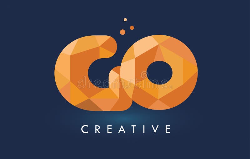 GO Letter with Origami Triangles Logo. Creative Yellow Orange or Stock ...