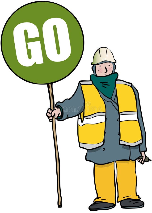 Go man stock vector. Illustration of vehicles, warning - 35363983