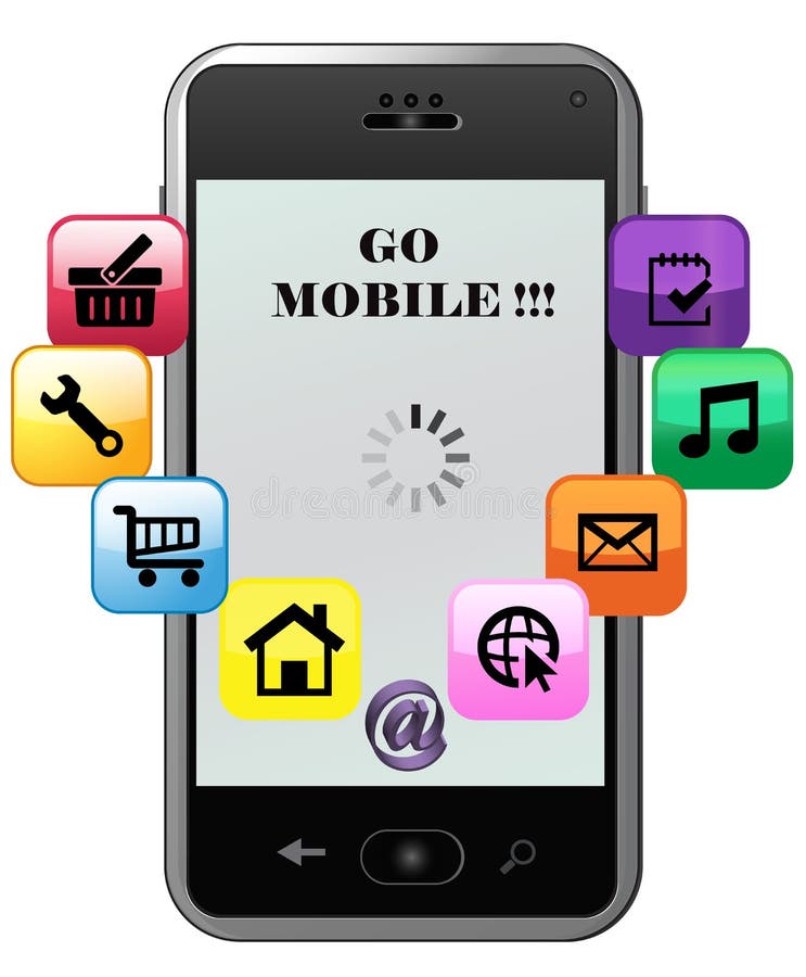 Go, mobile, concept stock vector. Illustration of display - 63477858