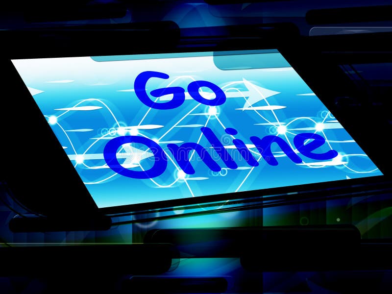 Go Online on Phone Shows Use Web Internet Online Stock Illustration ...