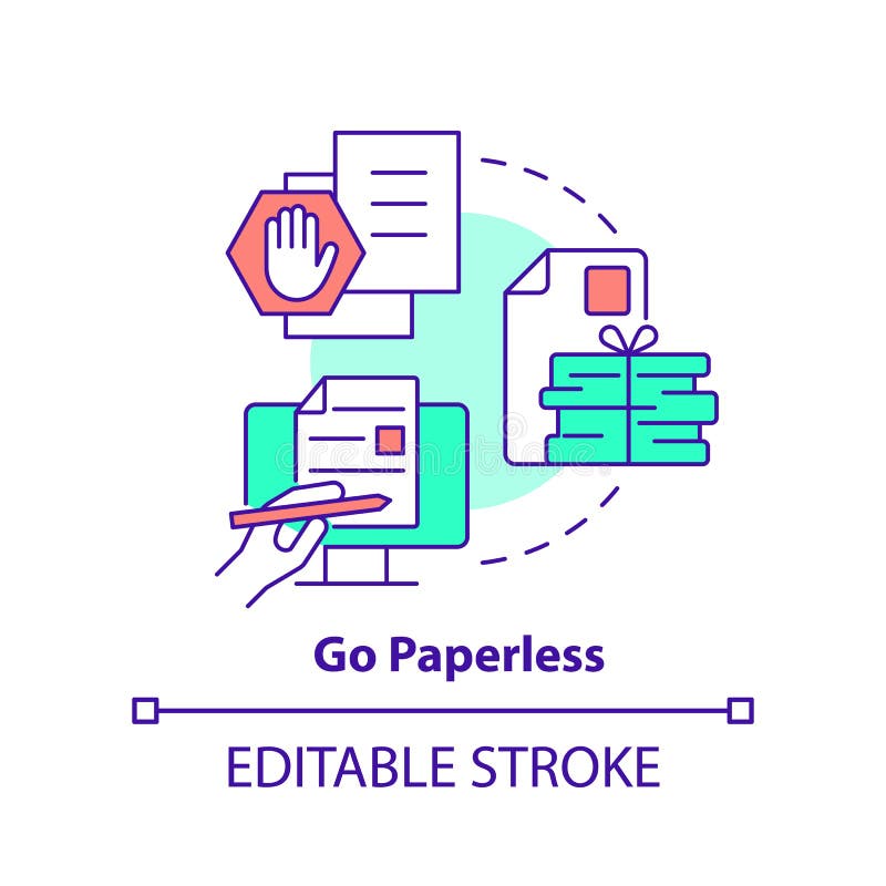 Go paperless concept icon stock vector. Illustration of concept - 253480238