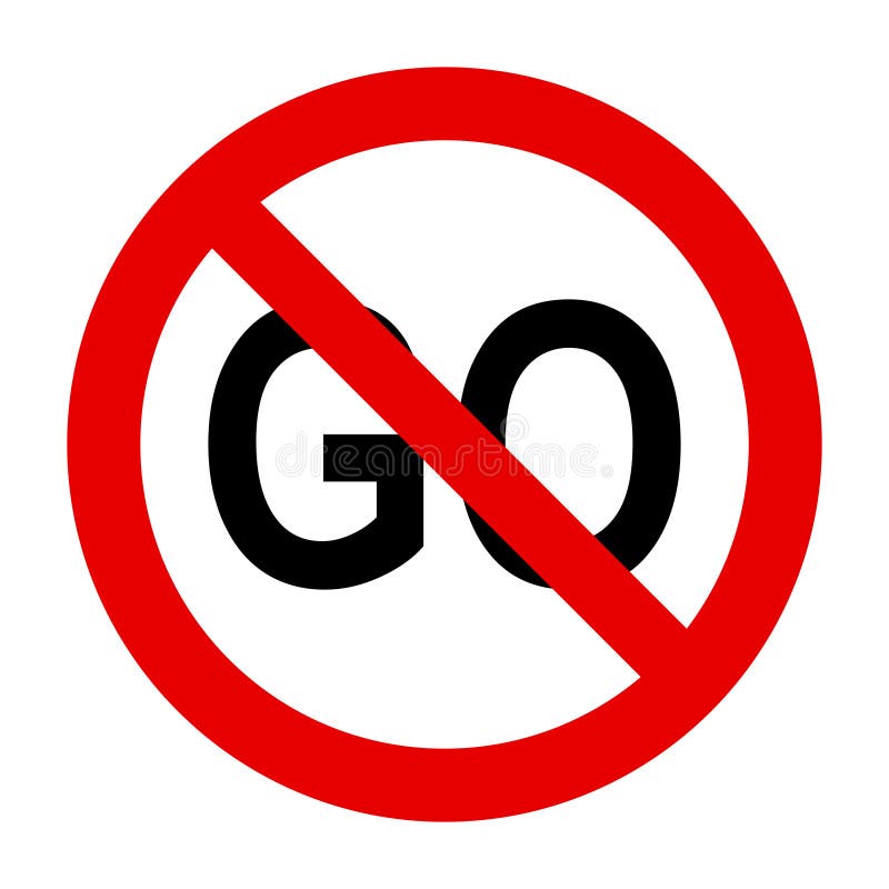Go and prohibition sign stock vector. Illustration of graphic - 228118858