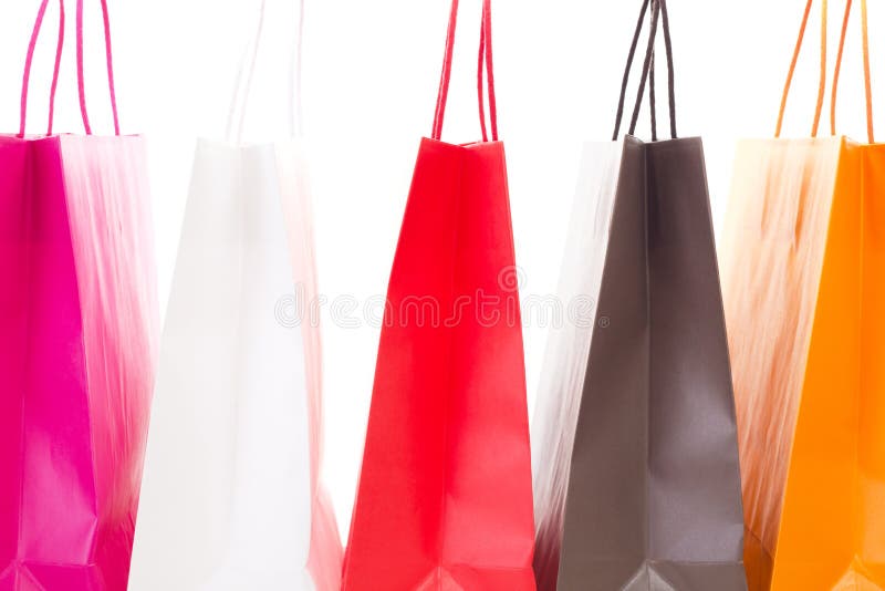 Six Colourful Shopping Bags Stock Image - Image of buyer, luxury: 31455573