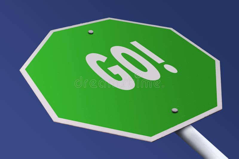 Green GO Sign stock photo. Image of drive, amusing, entry - 3419336