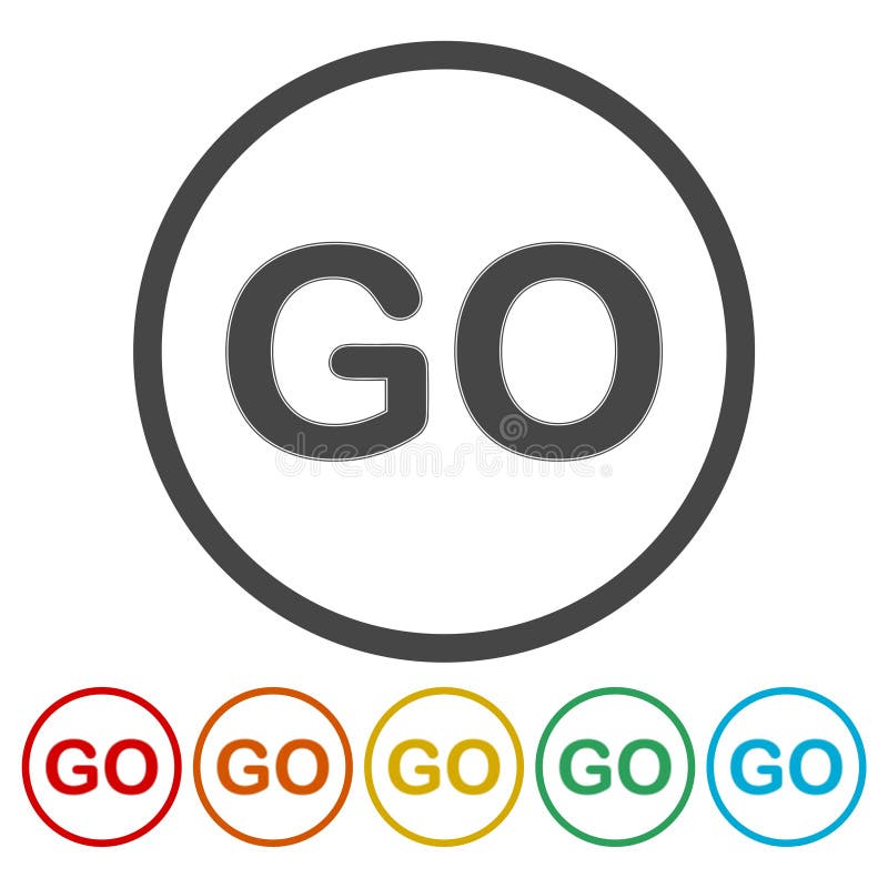 Go Sign Icon Illustration - Vector Stock Vector - Illustration of pink ...