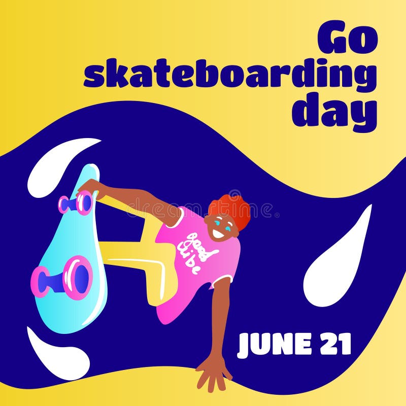 Go Skateboarding Day. Poster Design Illustration. Vector Illustration ...
