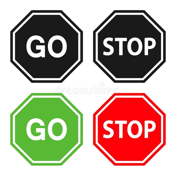 Go stop sign board stock vector. Illustration of black - 202327684