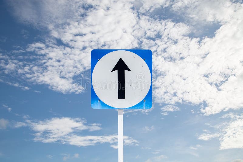 Mandatory Straight or Right Turn Ahead, Traffic Lane Route Direction ...