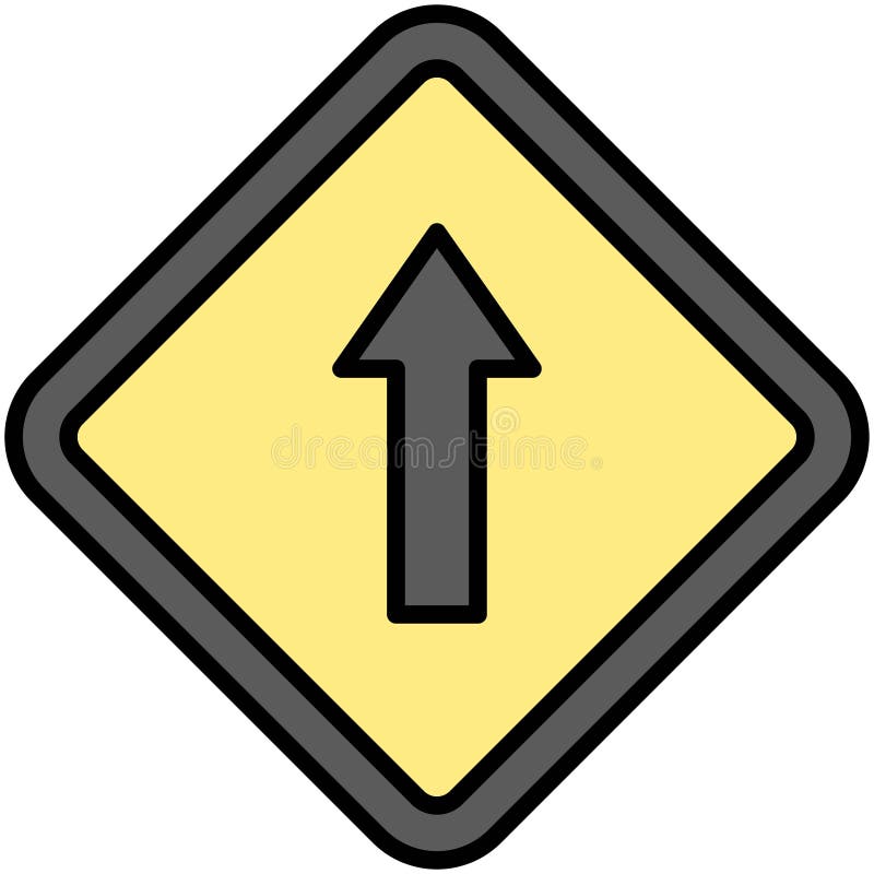 Go Straight Sign Icon, Traffic Sign Vector Illustration Stock Vector ...