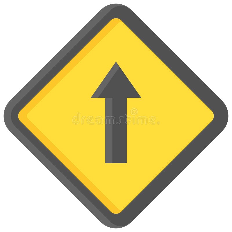 Go Straight Sign Icon, Traffic Sign Vector Illustration Stock Vector ...