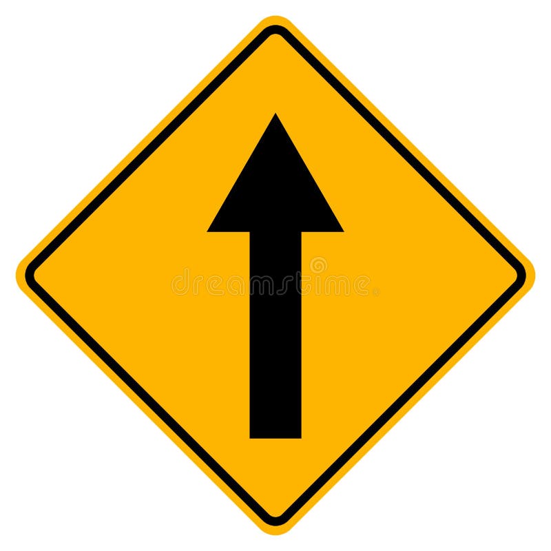 One Way or Go Straight Traffic Road Sign, Vector Illustration, Isolate ...