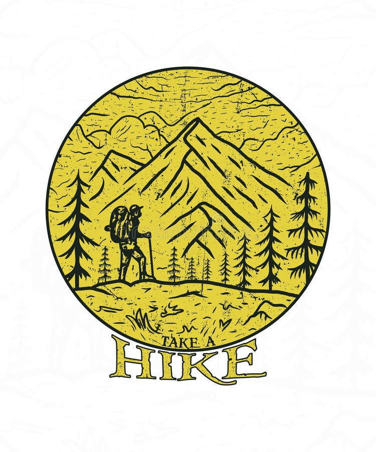 Go Take a Hike Mountain Graphic Vector Art T Shirt Design Stock Vector ...