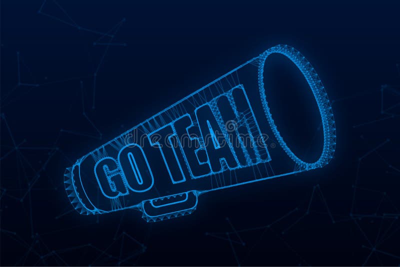 Go Team Triangle Banner. Go Team in Cartoon Style. Vector Stock ...