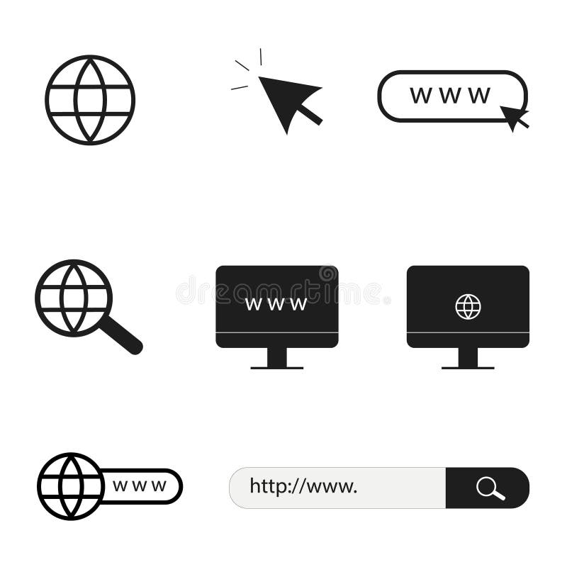 Go To Online Website Icon Set. Go To Web Sign Symbol Stock Vector ...