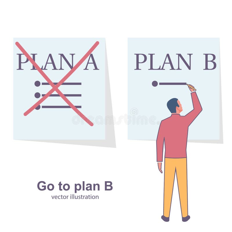 Go to plan B stock vector. Illustration of emergency - 129850780