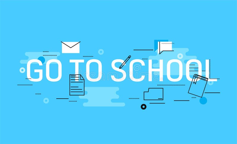 Go to school banner stock vector. Illustration of child - 96880091