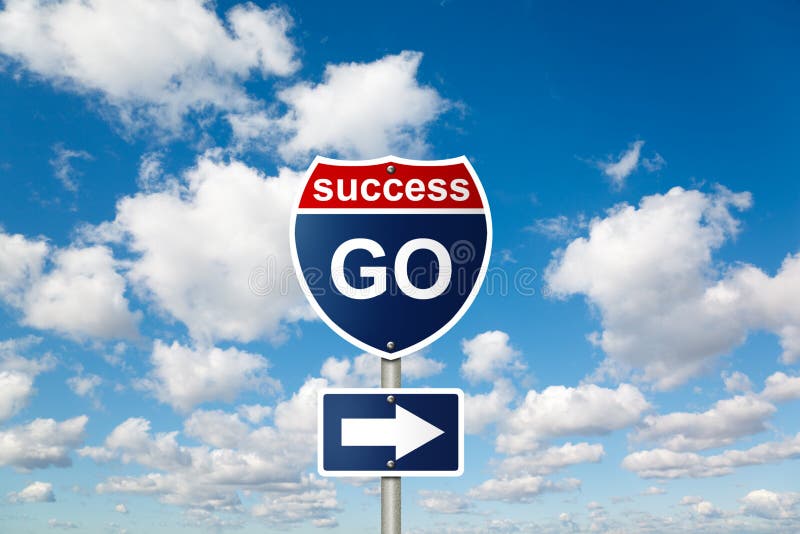 GO To SUCCESS Sign on Clouds in Sky Stock Image - Image of future ...