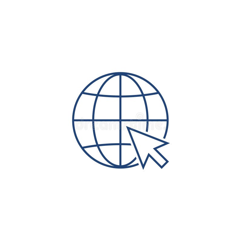 Go To Web Blue Icon in Flat Style Isolated on White Background Stock ...