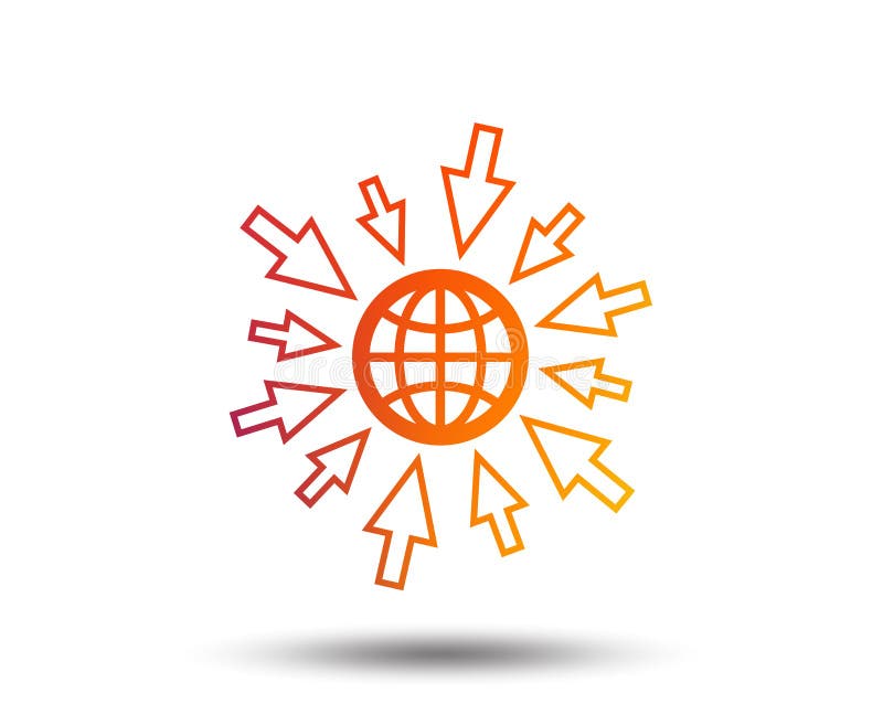 Go To Web Icon. Globe with Mouse Cursors. Stock Vector - Illustration ...