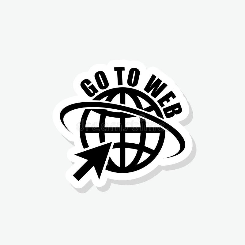 Go To Web Icon Illustration Sticker Sign for Mobile Concept and Web ...
