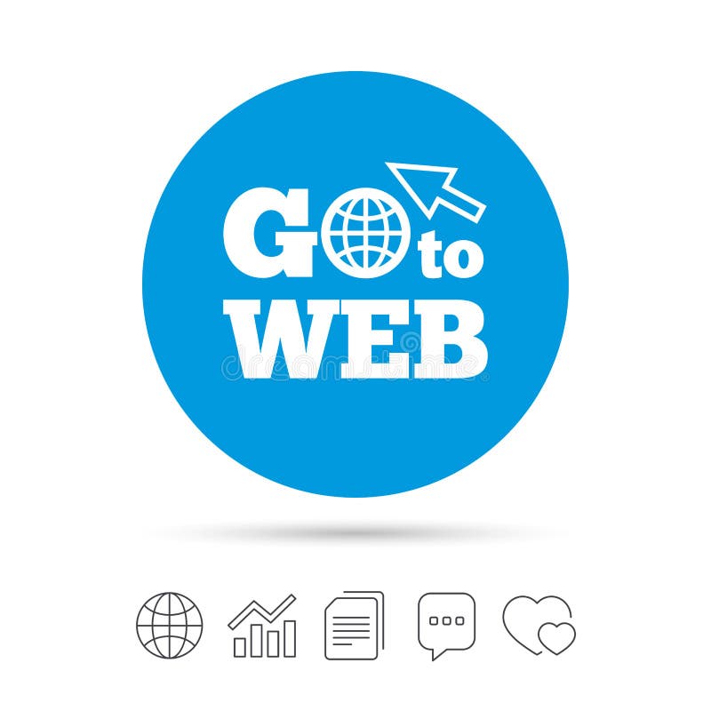Go To Web Icon. Internet Access Symbol. Stock Vector - Illustration of ...