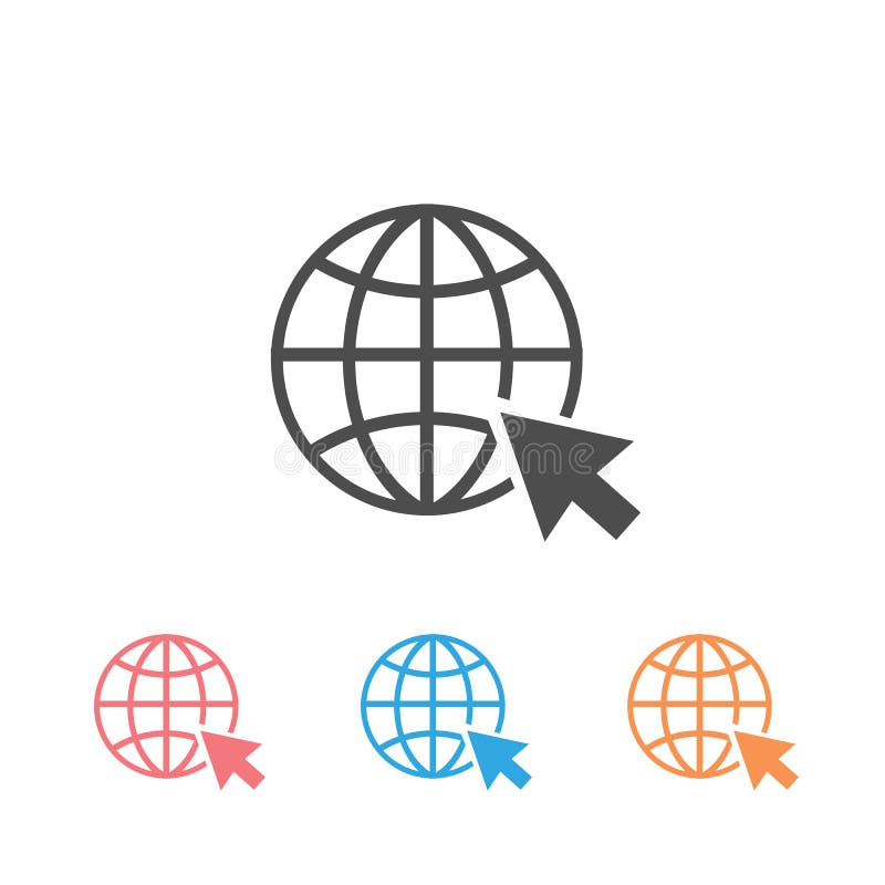 Go to web icon set symbol stock vector. Illustration of world - 159026045
