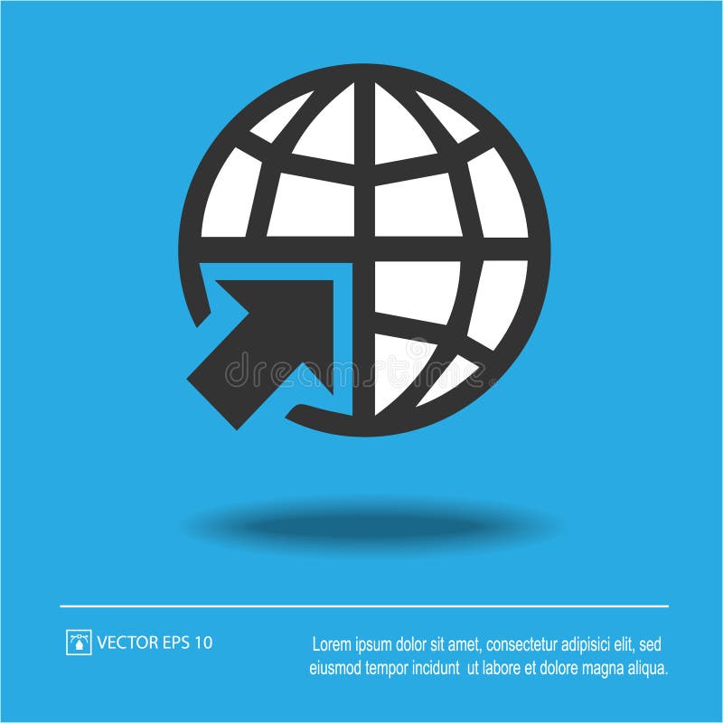Go To Web Vector Icon Eps 10. Globe and Arrow Stock Vector ...