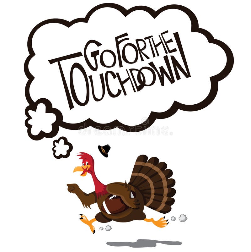 Go for the Touchdown Cartoon Turkey Stock Vector - Illustration of ...
