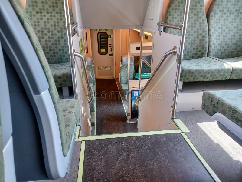 Go train inside view editorial photo. Image of seat - 323832026