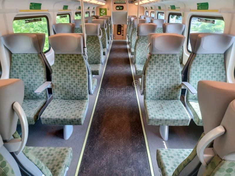 Go train inside view editorial stock image. Image of seat - 323832039
