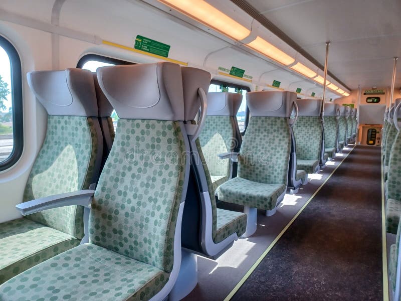 Go train inside view editorial image. Image of blue - 327636420