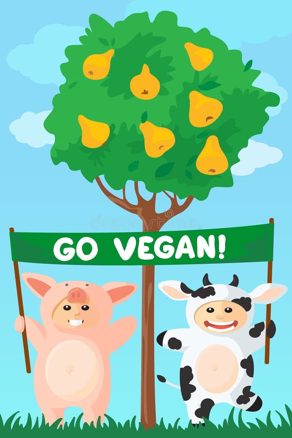 Go vegan banner stock vector. Illustration of banner - 16105676