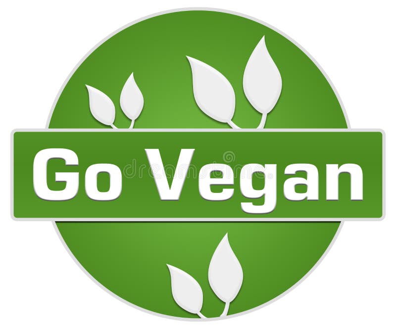 Go Vegan Green Circle Leaves Stock Illustration - Illustration of group ...